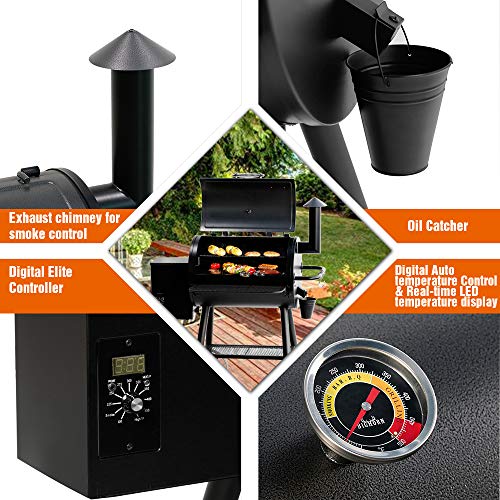 BIG HORN Pellet Grill and Smoker, 700 Sq. In. Cooking Area with Digital ...