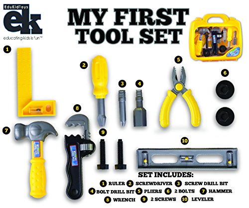 My First Tool Set in Sturdy Carry Case | Toolbox for Pretend Play ...