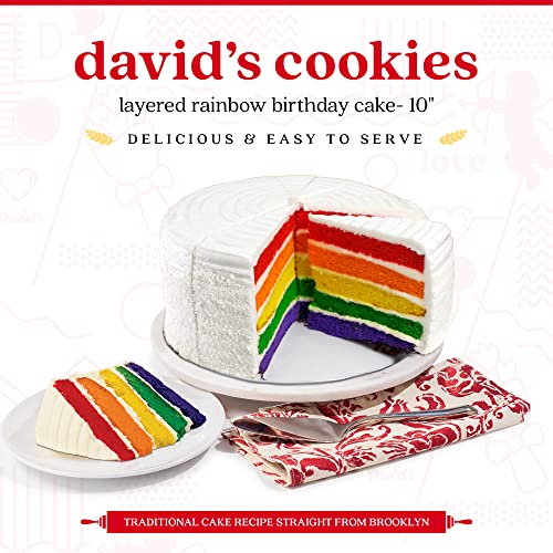 David's Cookies Layered Rainbow Cake 10" - Pre-sliced 14 pcs. Fresh ...