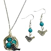 Amazon.com: Robins Nest or Bird's Nest Pendant with 2 Turquoise Eggs on ...
