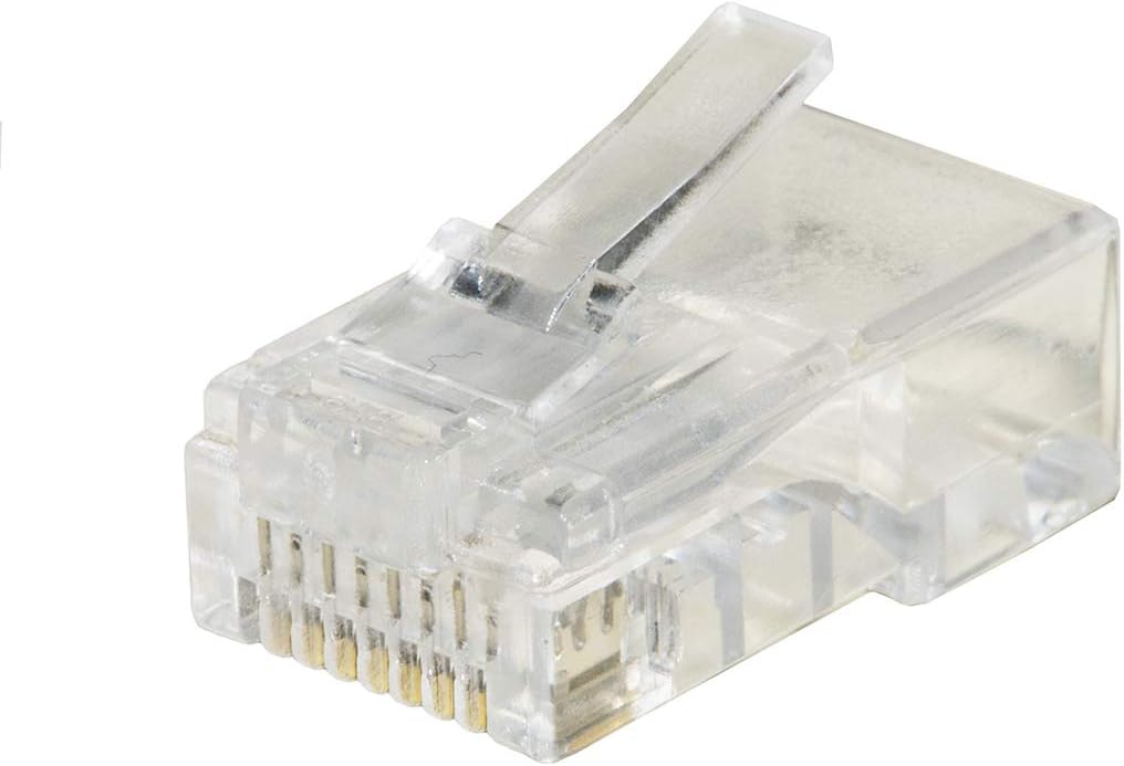 LINK Pack of 100 Connectors 8 Pin CAT 6 UTP Unshielded RJ45 for Solid ...