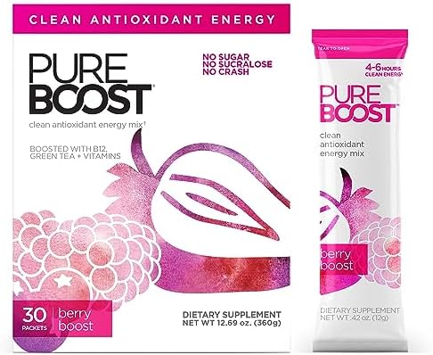 Pureboost Clean Energy Drink Mix + Immune System Support. Sugar-Free ...