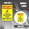 3 PC Caution Slippery When Wet or Icy Sign - 8 x 12 DOUBLE SIDED ...