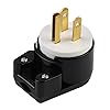 Right Angle Nema 5-15P 15A 125V AC Plug, ETL Easy Assembly 90 Degree ...
