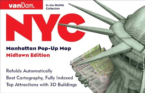 NYC Pop-Up Map by VanDam - Patented, laminated pocket city street map ...