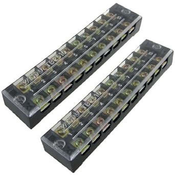 uxcell 2 Pcs Plastic Cover 10 Position Terminal Block Barriers 600V 25A: Screw Terminals: Amazon ...