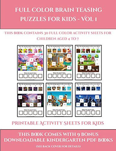 Printable Activity Sheets for Kids (Full color brain teasing puzzles ...