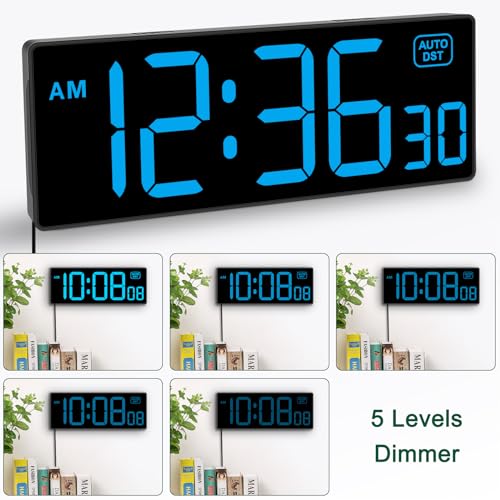 Soobest Digital Clock Wall Clock With Seconds, Electric Clock Plug Auto ...