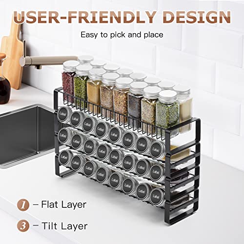 JONYJ 4 Tier Stackable Seasoning Rack Organizer, Detachable Countertop ...