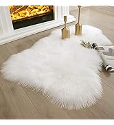Amazon.com: Ashler HOME DECO Ultra Soft Faux Fox Fur Rug White Brown ...
