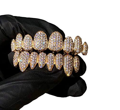 Shop-iGold 14k Diamond Joker Gold Grillz for Mouth Top Bottom Hip Hop ...