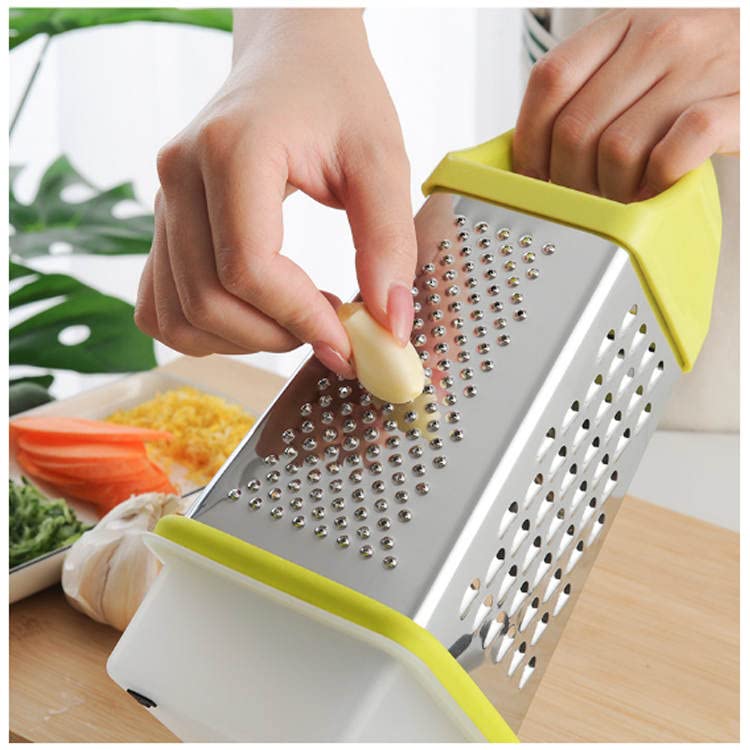 Stainless Steel Box Cheese Grater, 4-Sided XL Cheese and Vegetable ...