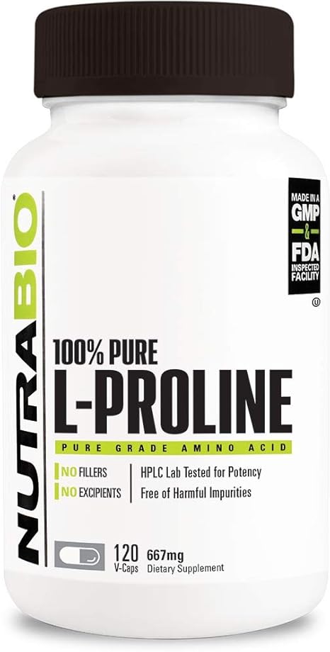 Amazon.com: NutraBio L-Proline Supplement (667 mg per Capsule, 120 ...