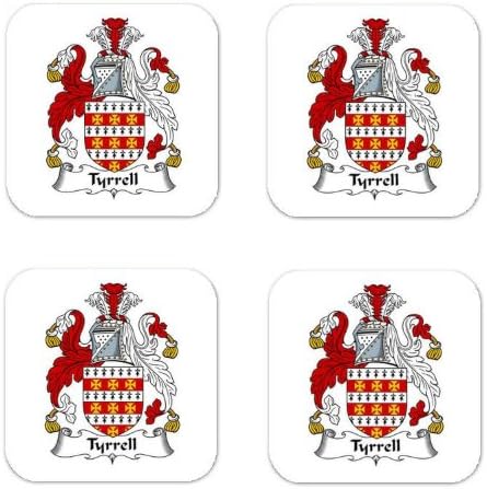 Amazon.com: Tyrrell Family Crest Square Coasters Coat of Arms Coasters ...