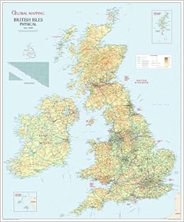 Global Mapping - Large Physical British Isles 1:1,000,000 UK Maps ...