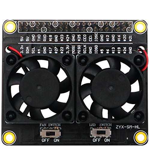 Buy Raspberry Pi Fan 4B Dual Cooling Fans and Automatic Discoloration ...