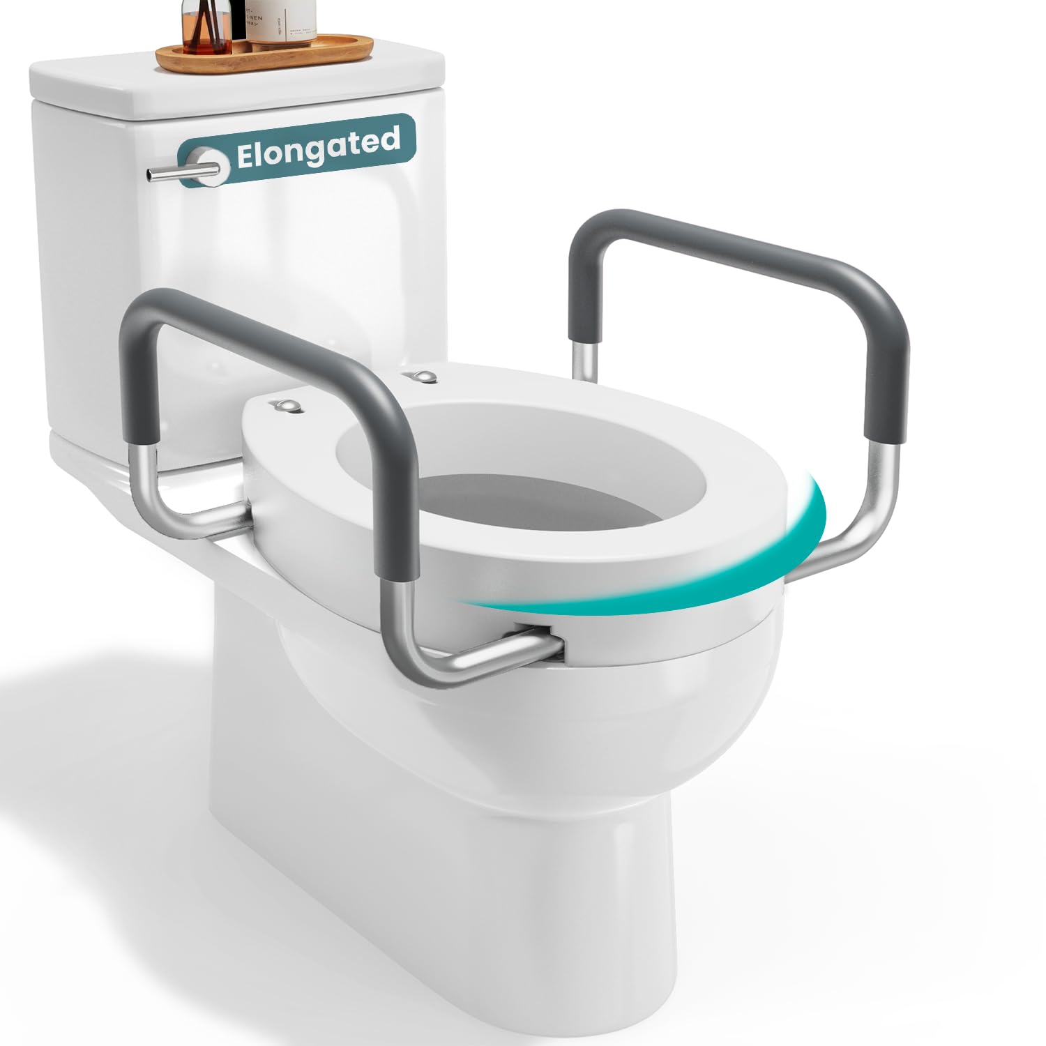 PELEGON Raised Toilet Seat With Handles (300lb) Toilet Seat Risers for ...