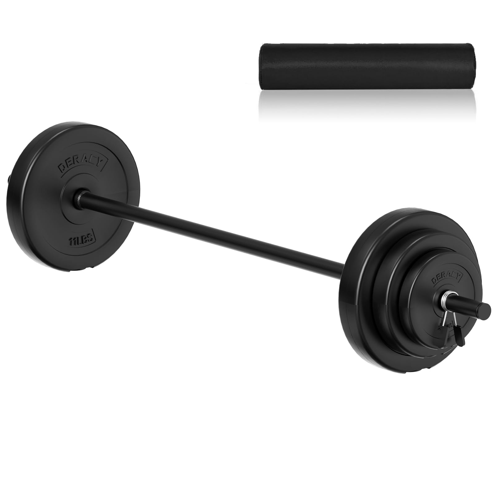 DERACY Barbell Weight Set, 43lbs Barbell Set Adjustable Olympic Weights ...