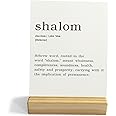 Amazon.com: Shalom Definition Desk Decor Rustic Plaque with Wood Stand ...