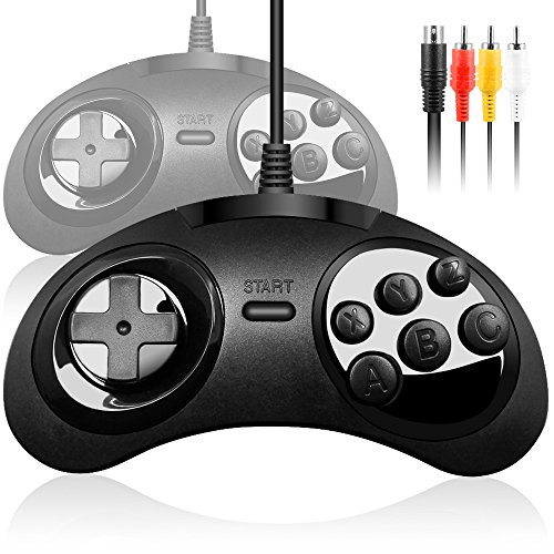 SENHAI Controller Kit for Sega Genesis, 2 Pack 6-Button Controller for ...