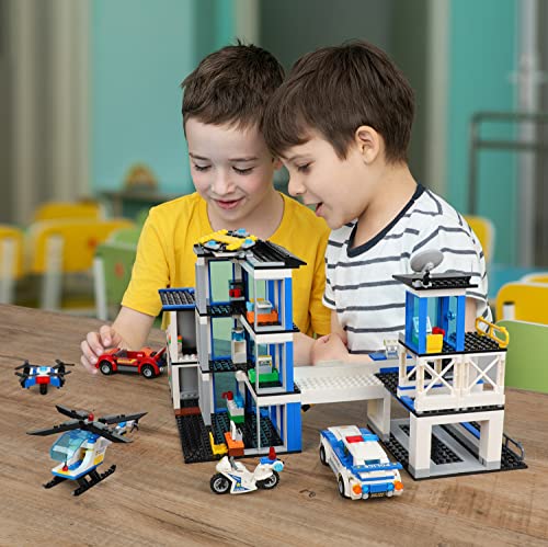 City Police Command Center Station 3-Story Building Kit with Cop Car ...