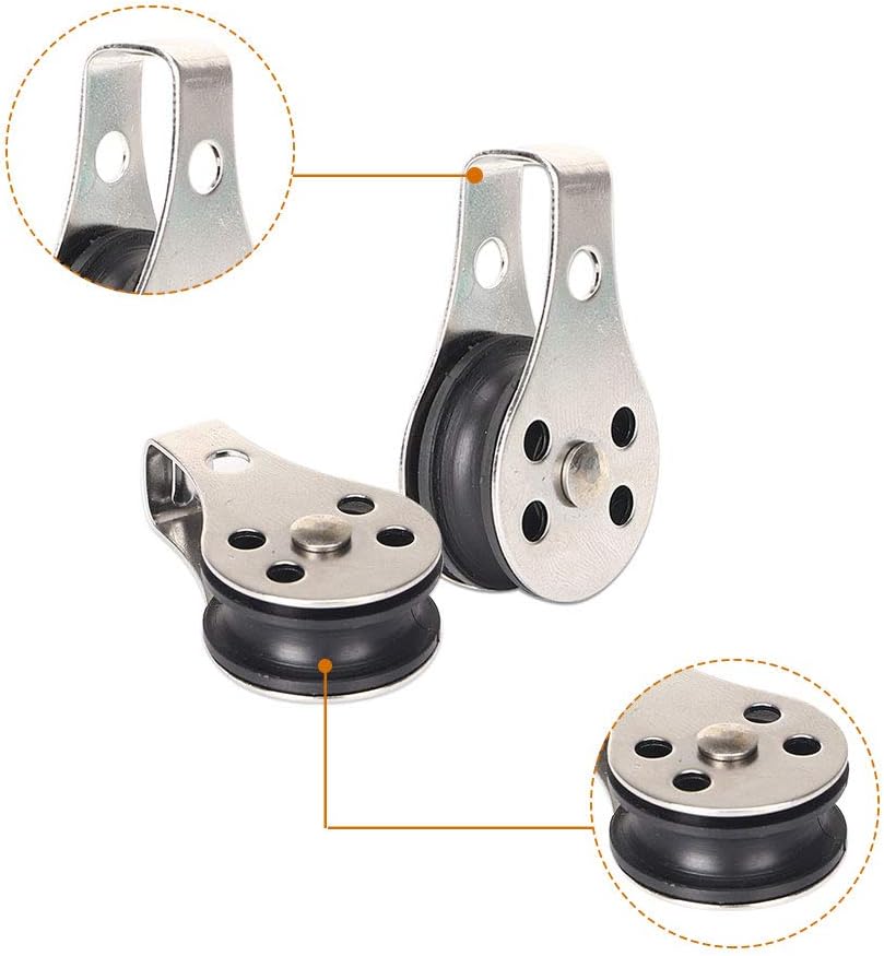 4 PCS Single Pulley Block, Pulley Wheel Sailing Block Pully Systems ...