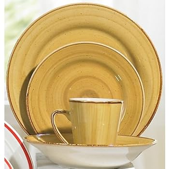Amazon.com | Yellowstone 16 pc Dinnerware Set: Thompson Pottery ...