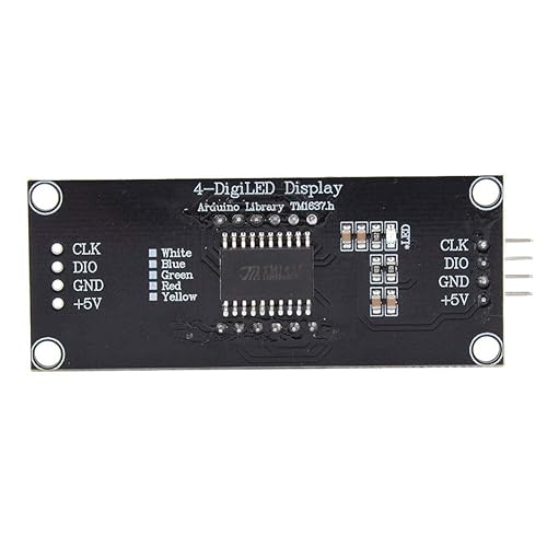 4-Digit 7-Segment LED Display Clock Module with TM1637 IC Compatible ...