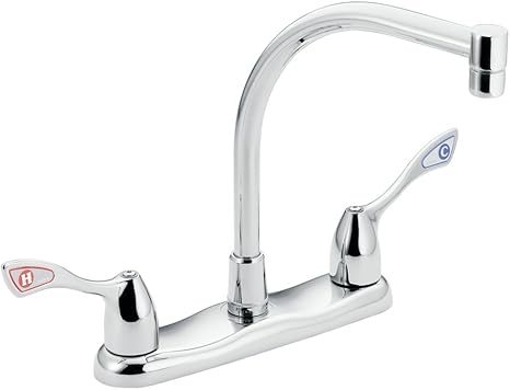 Moen 8799 M-Bition Two-Handle Wrist Blade High Arc Kitchen Faucet ...