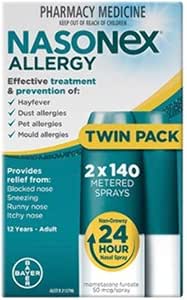 Nasonex Allergy Nasal Spray Twin Pack 2 x 140 Metered Sprays: Amazon ...