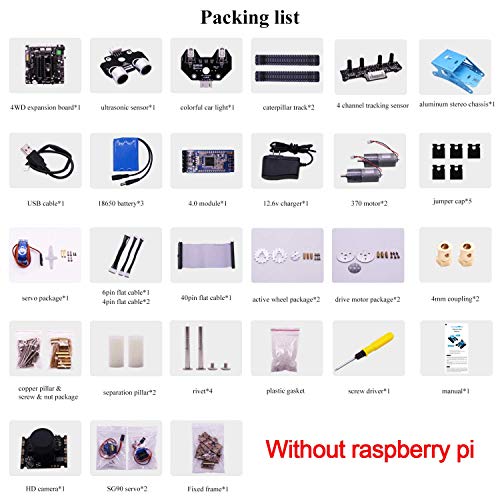 Yahboom Raspberry Pi Robot Smart Car AI 2DOF Camera Starter Kit Python ...