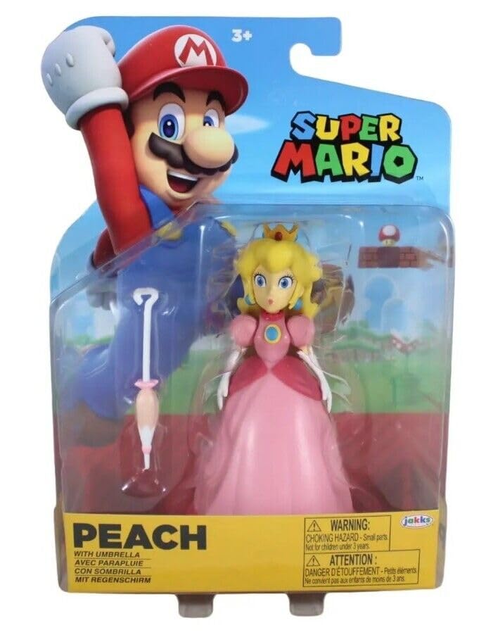 Super Mario 4 inch Action Figure (Princess Peach with Umbrella) for ...