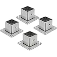 Amazon.com: Wealrit 4 Pcs Square Post Bases Stainless Steel Flange ...
