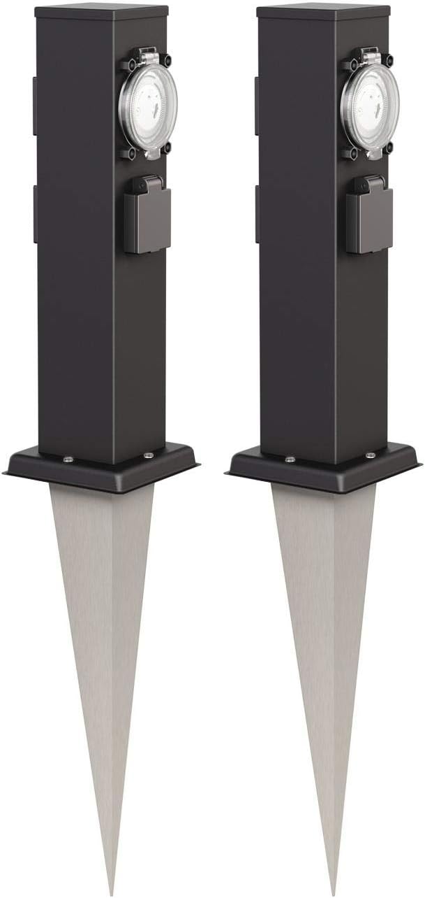ledscom Garden Power Socket Column Polly with Ground Spike for Outdoor ...