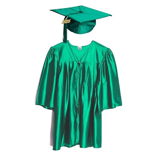 Happy Graduates Small Kelly Green Shiny Child Graduation Cap, Gown ...