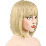 Amazon.com: Short Bob Wigs Red Wig for Women with Bangs Straight ...