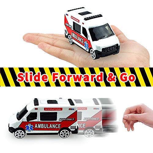 Diecast Ambulance Toy Truck Set, Alloy Metal Emergency Ambulance Model ...
