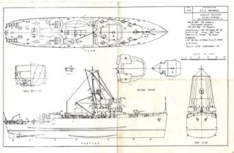 Amazon.com: U.S.S. Admirable Minesweeper Warship Drawing Blue Print ...