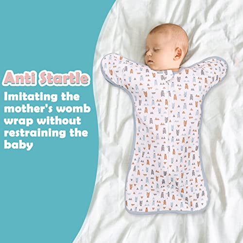 2 Pack Transition Swaddle with 2 Way Zipper, 2 in 1 Arms in/Out ...