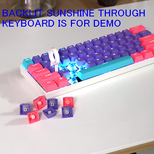 CJXSP PBT 61 Keycaps 60 Percent, Gaming Keycaps OEM Profile Backlit ...
