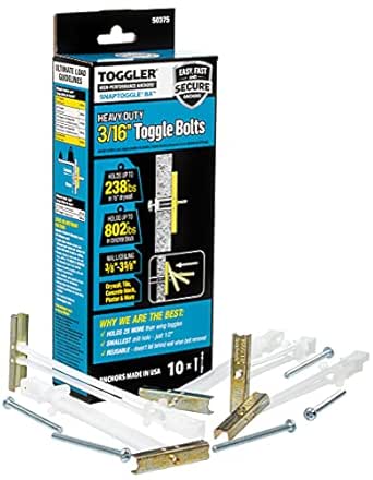 TOGGLER SNAPTOGGLE BA Toggle Anchor with Bolts, Zinc-Plated Steel ...