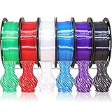 1.75mm Silk Shiny PLA 6 in 1 Basic Colors Bundle Pack: Silk Black/Red ...