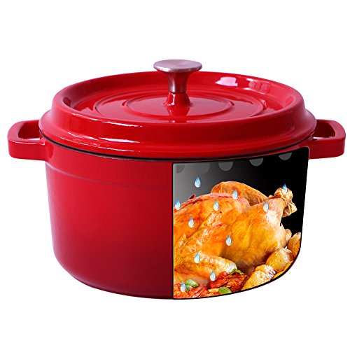 Enameled Cast Iron Dutch Oven - Red Color 4.7-QT SGS Certified Energy ...