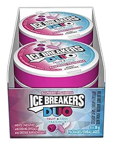 Amazon.com : Ice Breakers Duo Raspberry Mints, 1.5oz. 36g(Pack of 6 ...