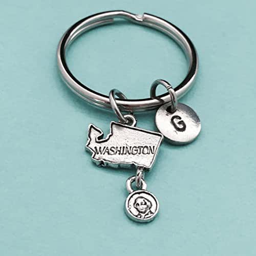 Amazon.com: Washington keychain, Washington charm, state keychain ...