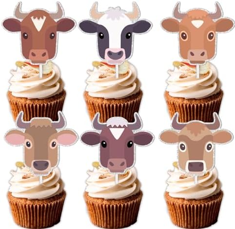 Dessert Cupcake Topper Cow Country Western Bull Riding Bull Rider ...