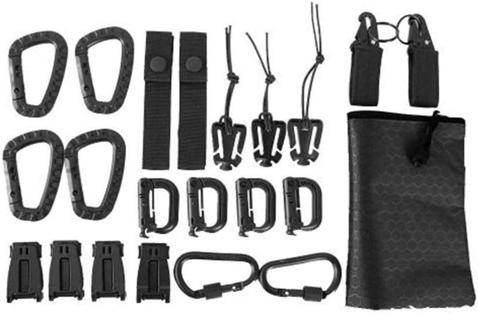 22Pcs Tactical Gear Clip, Kit of 22 Attachments for Molle Bag Tactical ...