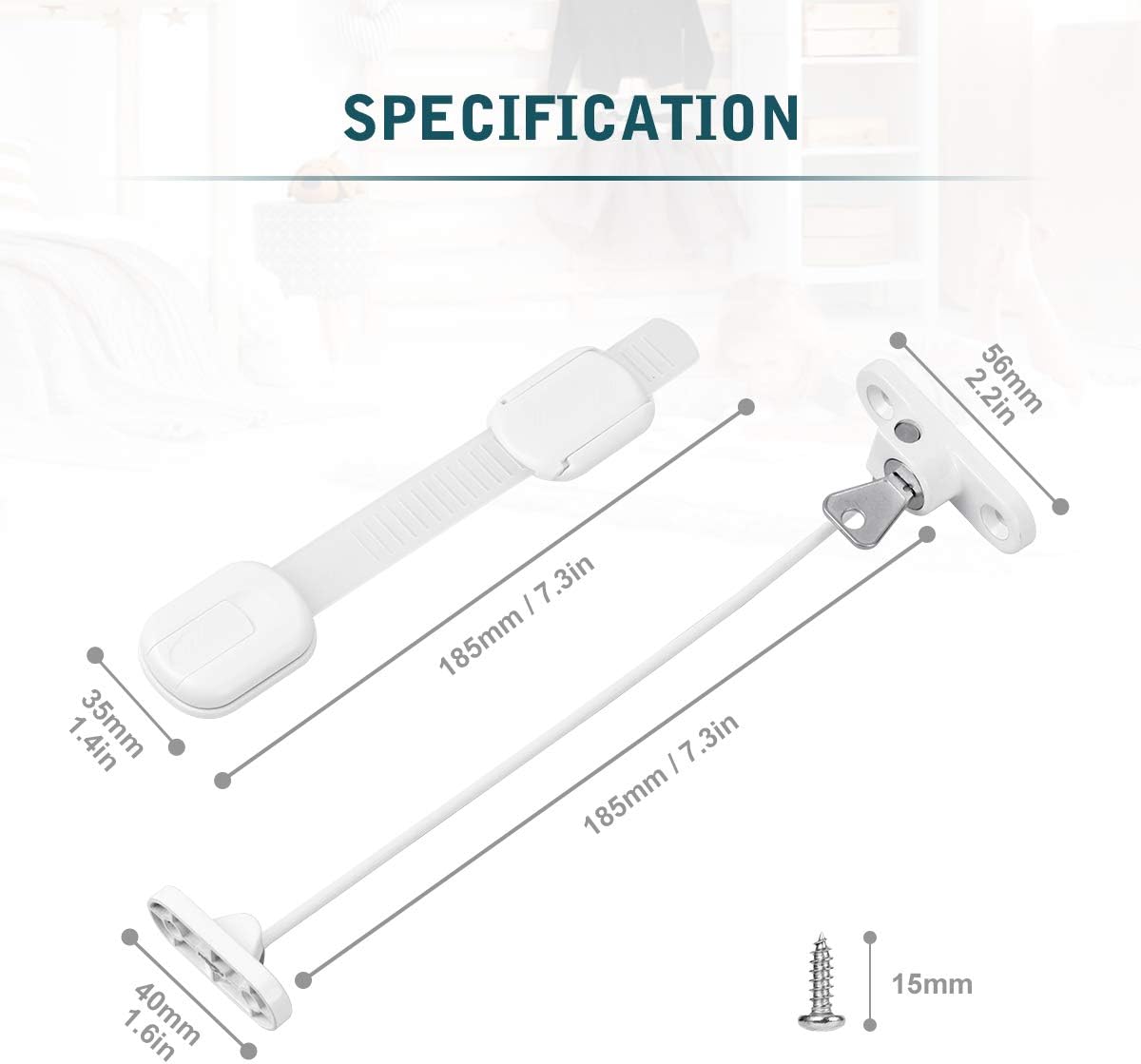 AIEVE 2 Pack Window Cable Restrictor Lock with Screws and 4 Pack ...