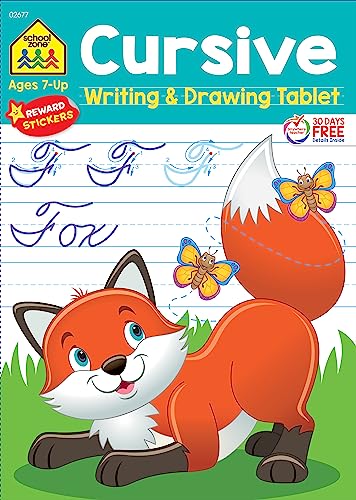 Mua School Zone Cursive Writing & Drawing Tablet Workbook: 96 Pages ...