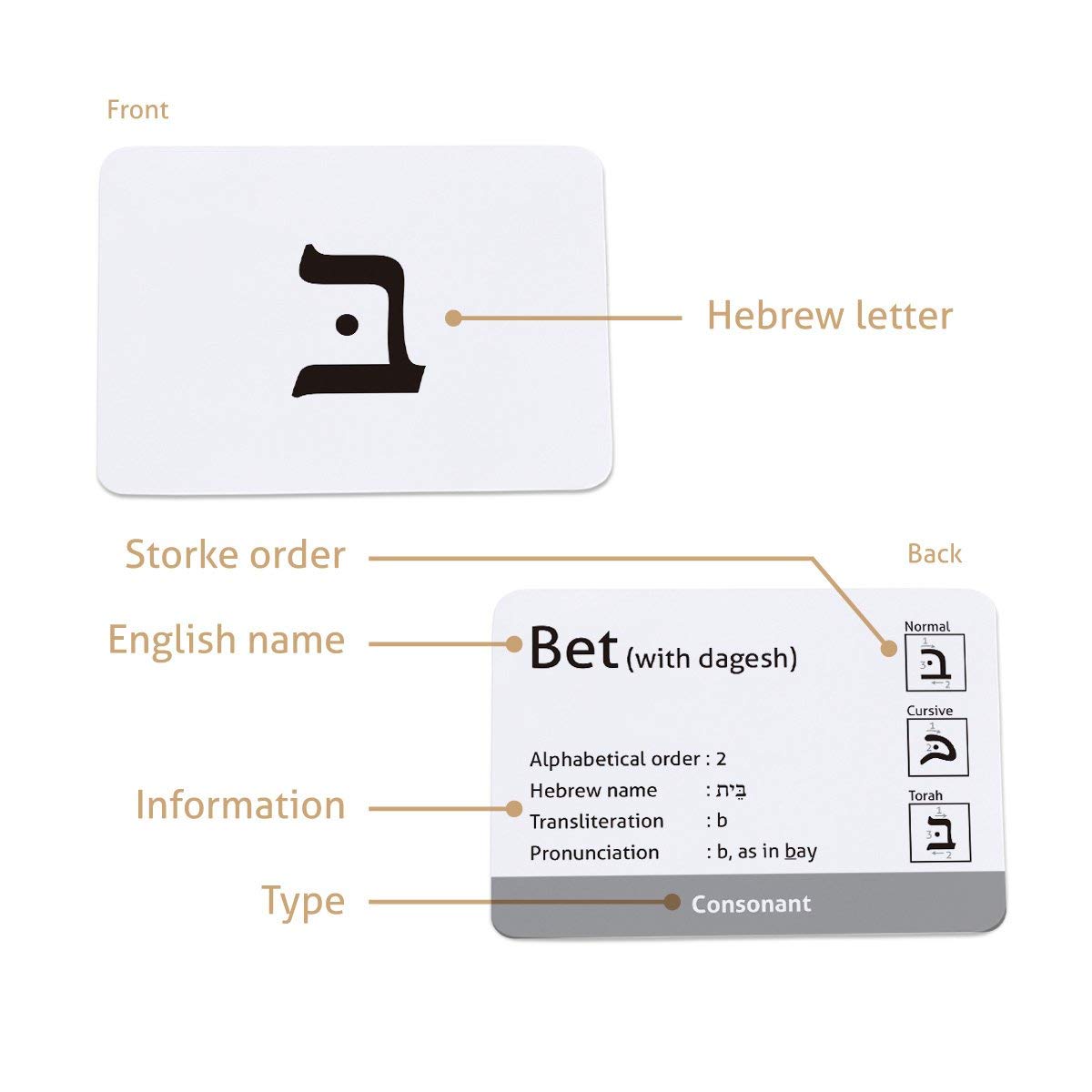 Mua Biblical Hebrew Alphabet Flash Cards (Including Consonant, Vowel ...